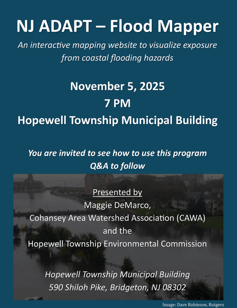 NJ ADAPT – Flood Mapper with the Cohansey Watershed Association
